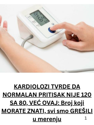 KARDI0L0Zl TVRDE DA N0RMALAN PRlTlSAK NlJE 120 SA 80, VEĆ 0VAJ: Svi smo ...